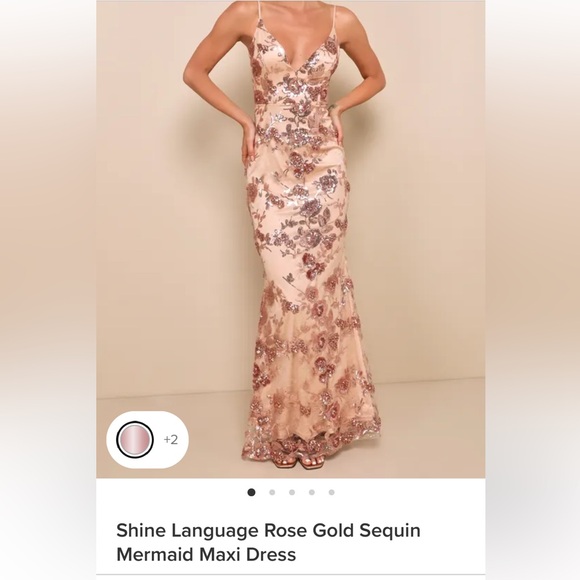Lulus | Dresses | Rose Gold Sequence Mermaid Maxi Dress | Poshmark